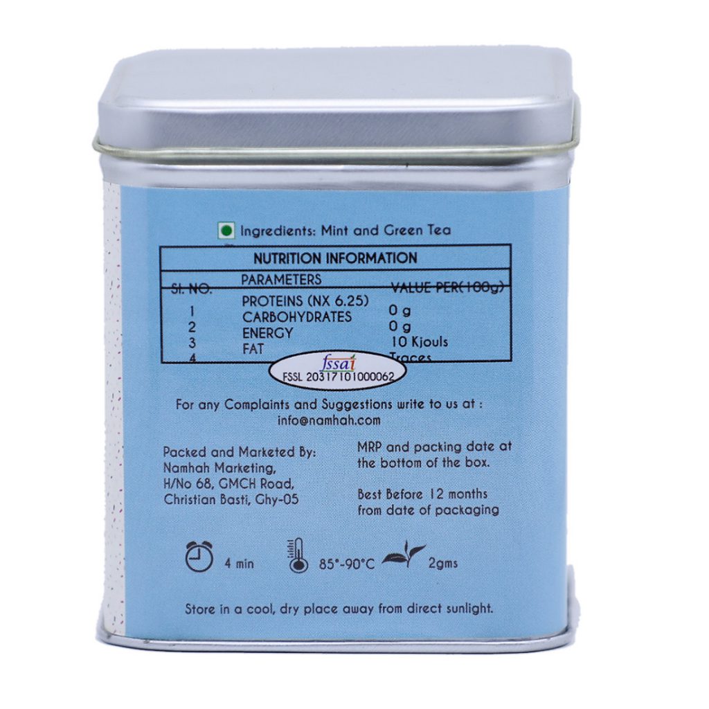 Mint Green Tea Tin Box (100gms) – Namhah